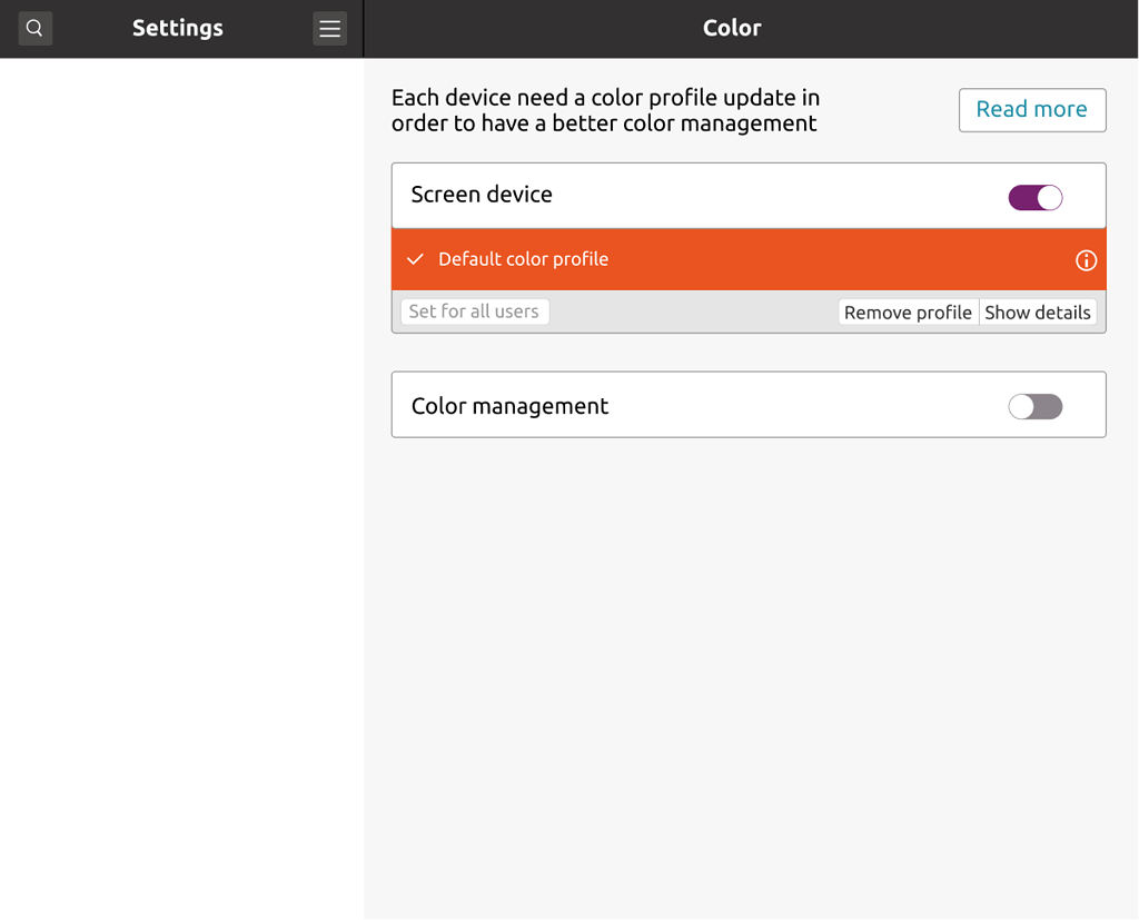 Color settings on Ubuntu - Desktop - Ubuntu Community Hub