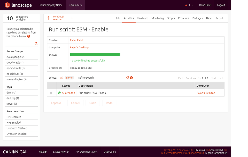 Enable ESM configurations at scale with UA Client and Landscape - Tutorials - Ubuntu Community Hub