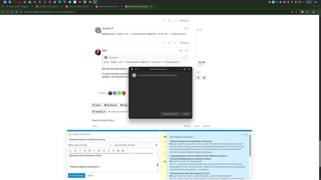 Bluetooth devices are failed to connect - Support and Help - Ubuntu Community Hub