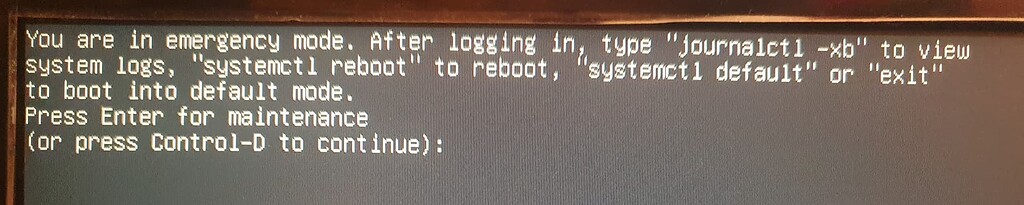 You are in emergency mode after logging - Failed to start default ...