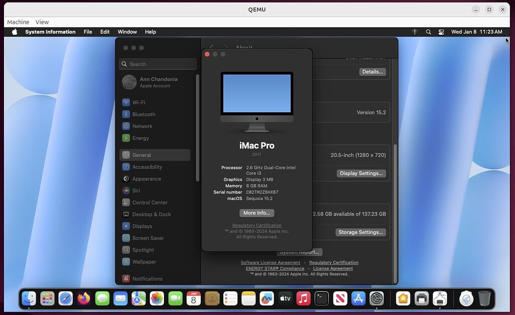 Qemu macOS Sequoia 15.2 vm runs well, VMM kvm fails to start with sound error - Support and Help ...