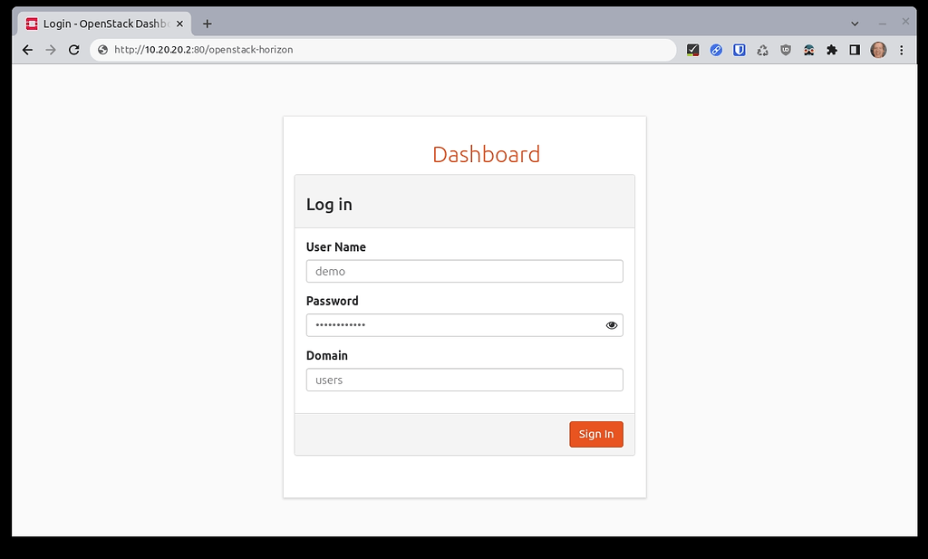 Accessing The Openstack Dashboard Microstack Documentation Ubuntu Community Hub 